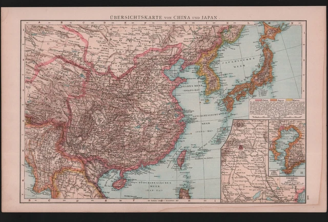 MAP MAP 1893: Overview Map of China and Japan. Asia £26.40 - PicClick UK