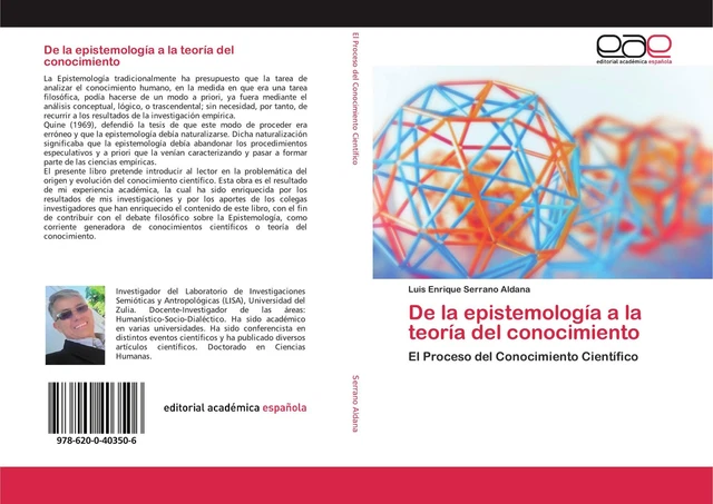 DE LA EPISTEMOLOGÍA a la teoría del conocimiento | Luis Enrique Serrano Aldana EUR 67,95 ...