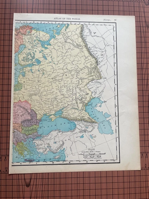 ANTIQUE EUROPE MAP of Russia Hungary Black Sea Bulgaria 1890s Rand ...