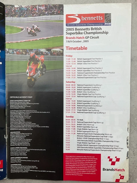 BRITISH SUPERBIKES CHAMPIONSHIP - Brands Hatch - 9 October 2005 - Race ...