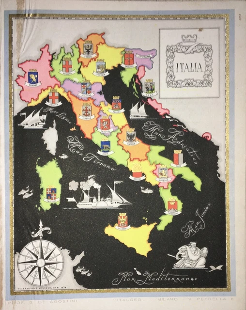 ART-FOLKLORE-BEAUTIFUL CARTOGRAPHY-ARTIST NICOULINE-ITALY-HERALDIC ...