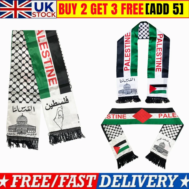 PALESTINE SCARF 14*130CM ,Palestine Flag Scarf Palestinian Scarf UK £5. ...