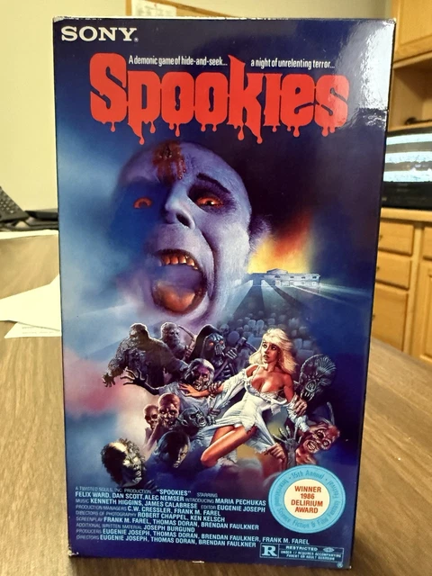 SPOOKIES VINTAGE 1988 VHS tape Sci-Fi Horror Slasher Gore OOP SONY ...
