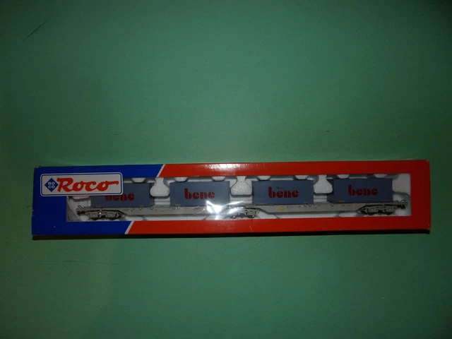 ROCO WAGONS COUPLÉS porte conteneurs BENE OBB 47109 (n°1bis) EUR 91,00 ...