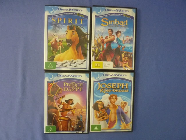 DREAMWORKS SPIRIT / Sinbad / Prince of Egypt / Joseph King Dreams DVD ...