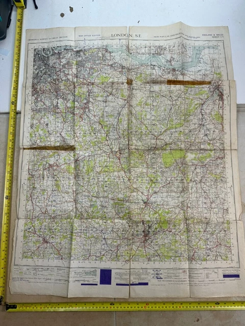 ORIGINAL BRITISH ARMY OS Map of England - War Office - London S.E £6.00 ...