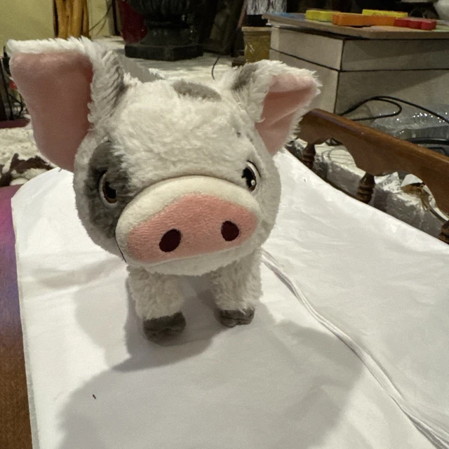 DISNEY STORE MOANA PUA PIG Plush Seated Stuffed Animal Toy 13” Soft EUC ...