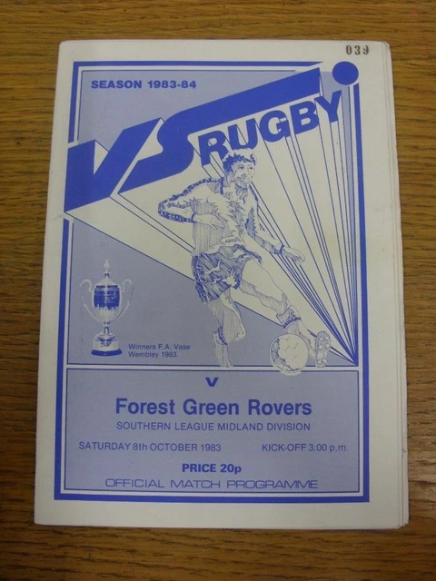 08/10/1983 VS RUGBY v Forest Green Rovers . Condition: Any faults ...