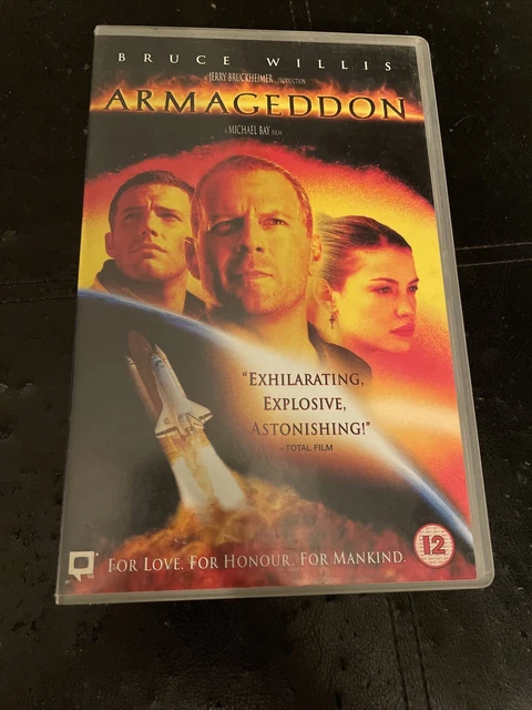 VHS VIDEO ARMAGEDDON Michael Bay Bruce Willis Ex Rental BIG CASE £1.00 ...