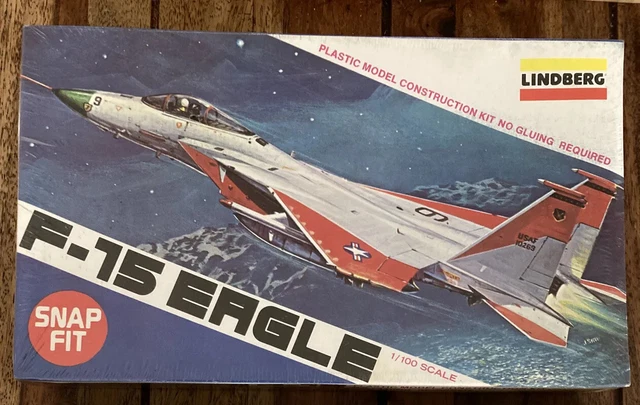 VINTAGE LINDBERG SNAP FIT F-15 EAGLE Model Plane Kit/Airfix Style/1:100 ...