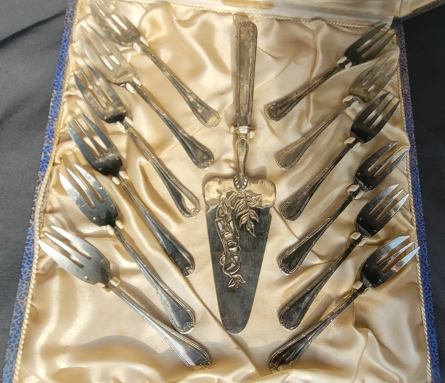 COFFRET SERVICE À gâteau ancien Francia Paris - Métal argenté - 13 ...