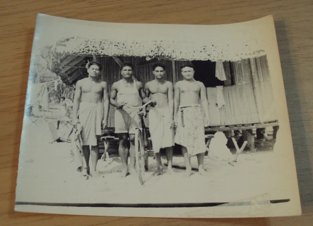 VTG 1940'S WWII SNAPSHOT Photo~"PACIFIC ISLAND NATIVE MEN"~ $15.00 ...