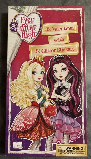 RARE EVER AFTER High 32 Valentines Day Cards Glitter Stickers Exchange ...