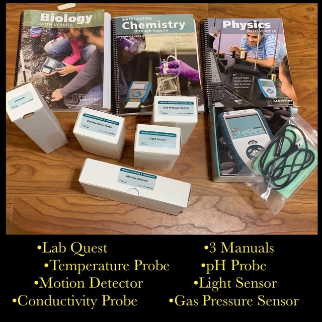 LAB QUEST VERNIER Unit Temperature pH Conductivity Tester Gas Pressure ...