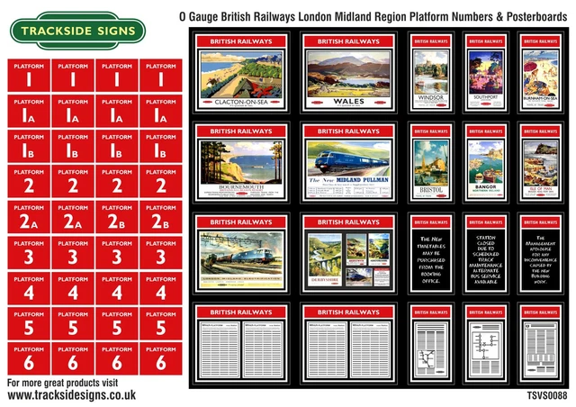 BRITISH RAILWAYS MODEL Railway Platform Numbers & Posters - All Regions ...