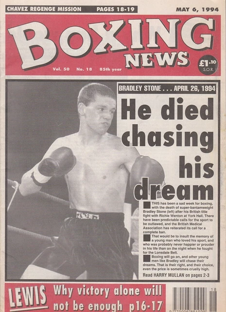BRADLEY STONE TRAGEDY, LENNOX LEWIS v PHIL JACKSON - Boxing News 06-05 ...