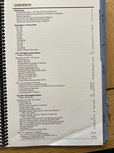 KFC 150 FLIGHT Control System Pilots Guide £10.78 - PicClick UK