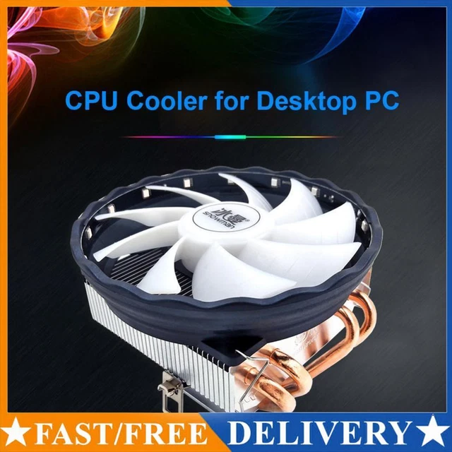 4 HEAT PIPE CPU Cooler PWM 4 Pin PC Radiator Cooling Fan (No Light) AU ...