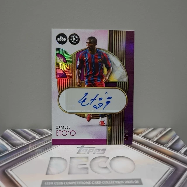 TOPPS DECO 2025-26 Samuel Eto'o Auto Card. Numbered /50. Barcelona £99. ...