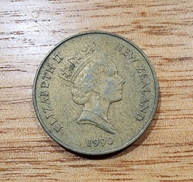NZ NEW ZEALAND Coin, 1990 Two Dollars $2 Bird Queen Elizabeth II QE2 $8 ...