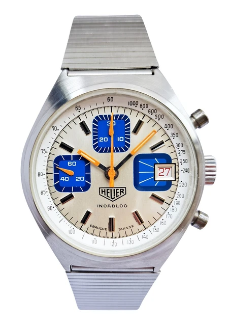 HEUER 1611 HAND Chronograph Valjoux 7765. Rarest Dial Colour Scheme £ ...