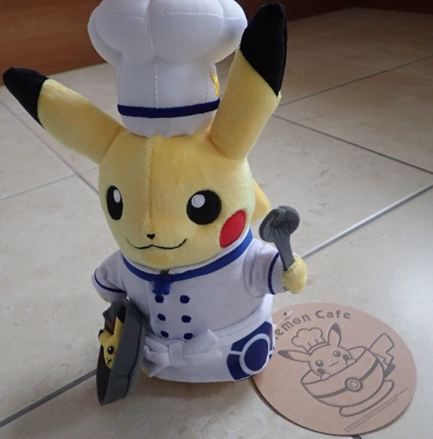 PIKACHU WHITE CHEF Hat Plush - Pokemon Center Cafe Japanese Exclusive ...