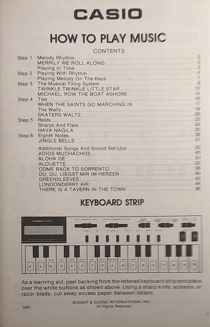 CASIO VINTAGE SONG Book for VL-Tone VL-1 Mini Keyboard, Rare Hard to ...