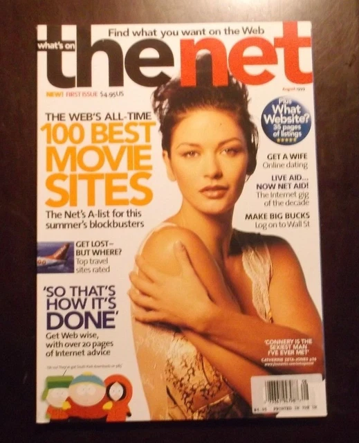 THE NET MAGAZINE August 1999 Catherine Zeta Jones Early Compute Internet Mag New £11.77 ...