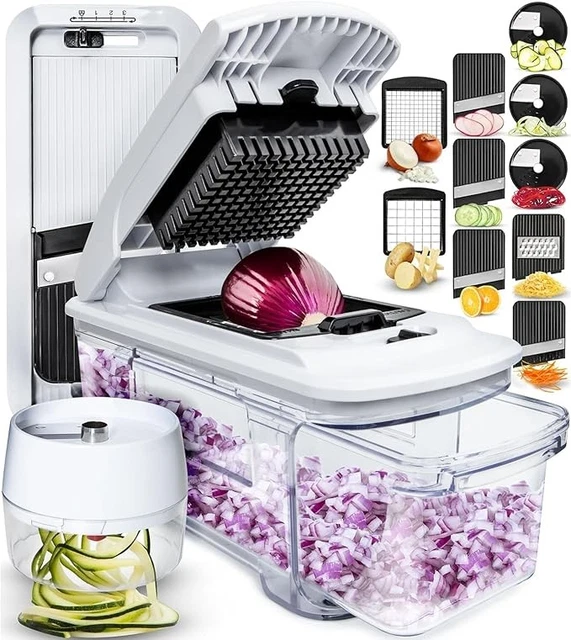 FULLSTAR VEGETABLE CHOPPER & Mandoline Slicer PRO XL 6 in 1 | White £45 ...