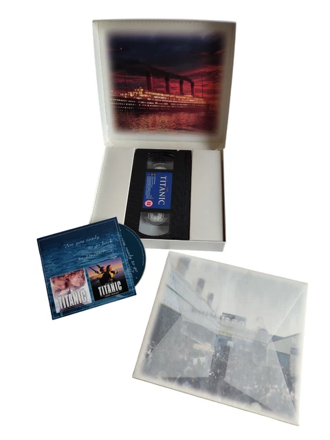 TITANIC VHS COLLECTORS Edition Box Set + CD Cards RARE 90s Invoice ...