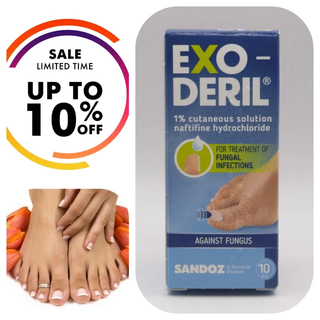 EXODERIL 1% 10ML Anti Fungal Nail Treatment Fungus Solution Finger Toe ...