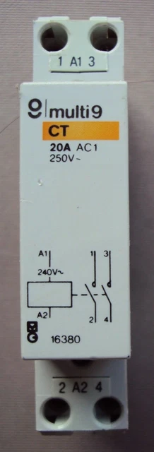 MERLIN GERIN CT 20A 16380 Contactor 24V Coil N/O 20 Amp Ac1 250V Normally Open £11.95 - PicClick UK