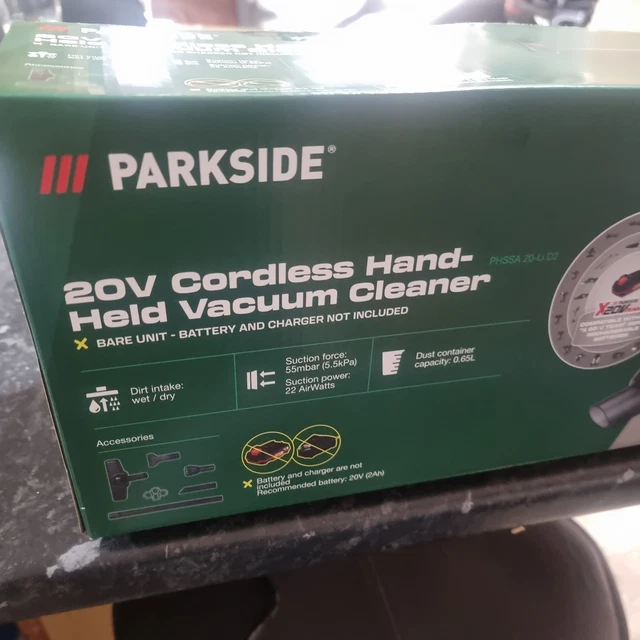 PARKSIDE 20V CORDLESS Hand-Held Vacuum Cleaner - Latest 2025 Model £26. ...