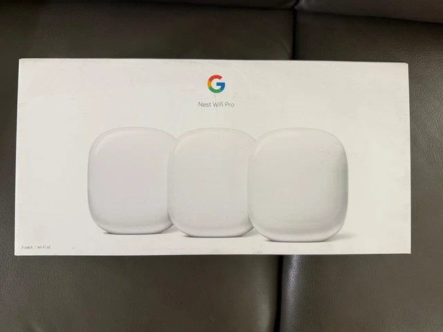 GOOGLE NEST WIFI Pro 6E 3-Pack Tri-Band Wireless Mesh Router Snow ...