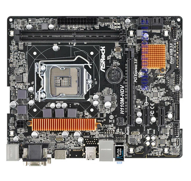 ASROCK H110M-HDV LGA1151 Intel H110 Desktop Board DDR4 DIMM HDMI Micro ...