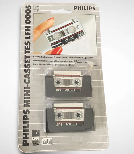 PHILIPS MINI CASSETTES X2 Dictation LFH0005 Dictaphone Recorder Tapes ...