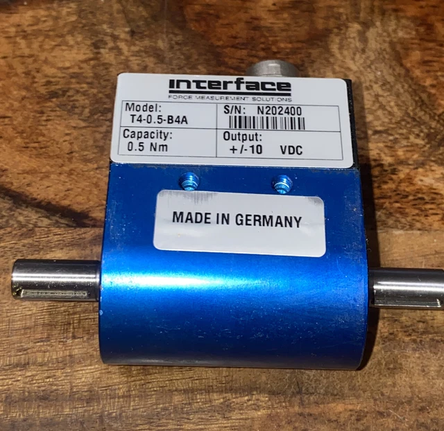 INTERFACE T4-0.5-B4A T4 Precision Shaft Style Torque Transducer, Used ...