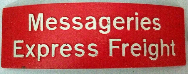 VINTAGE MESSAGERIES EXPRESS Freight Heavy Brass Railroad Train Cap Hat ...