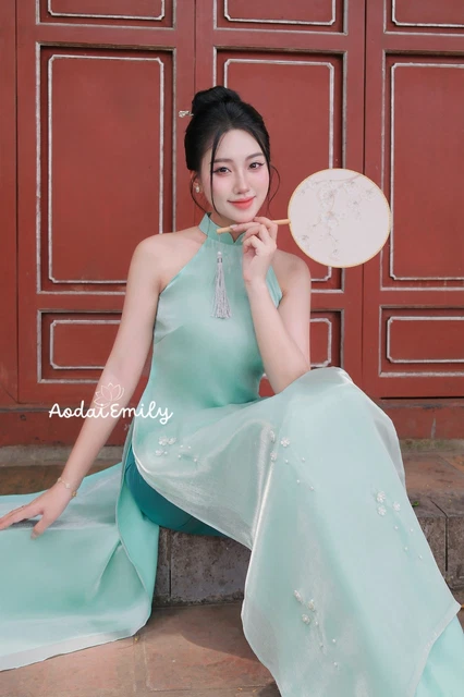 MILANI SLEEVELESS AO dai with hand beading flowers £35.73 - PicClick UK