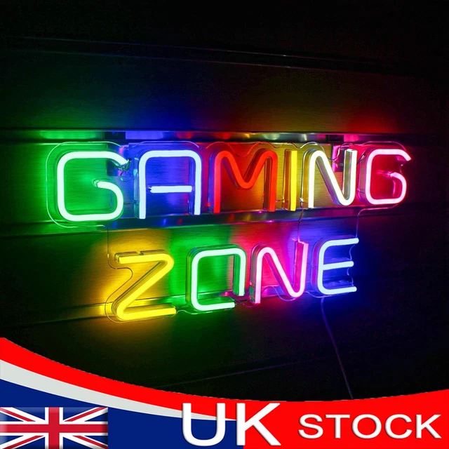 GAMING ZONE ICON Atmosphere Neon Playstation LED Sign Light USB Wall ...