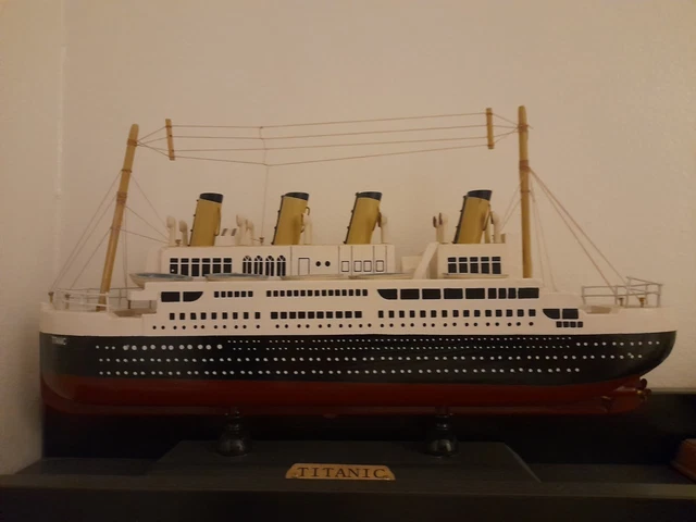 WOODEN TITANIC CRUISE Ship Model On Plinth In Excellent Condition £69. ...