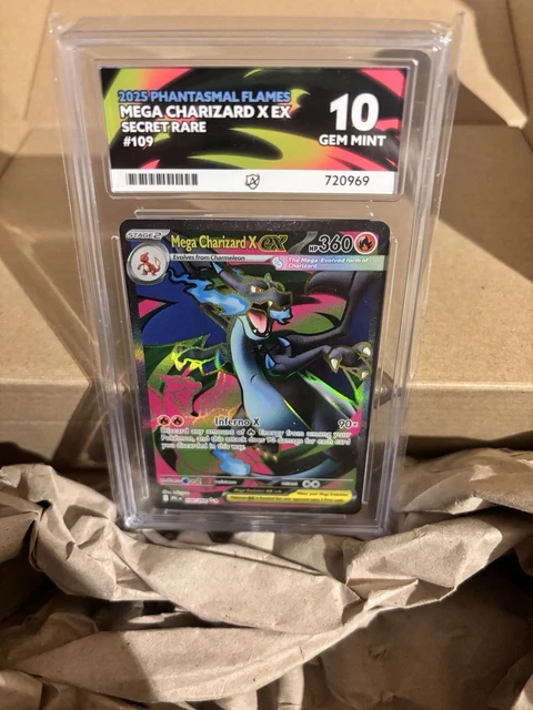 ACE PERFECT 10 Mega Charizard X EX Ultra Rare Phantasmal Flames #109 ...