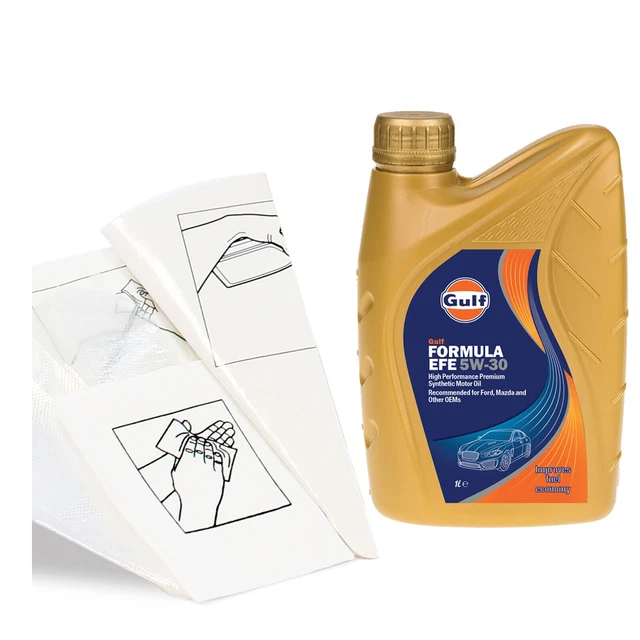 ENGINE OIL TOP Up 1 LITRE Gulf Formula EFE 5w-30 1L +Gloves,Wipes ...