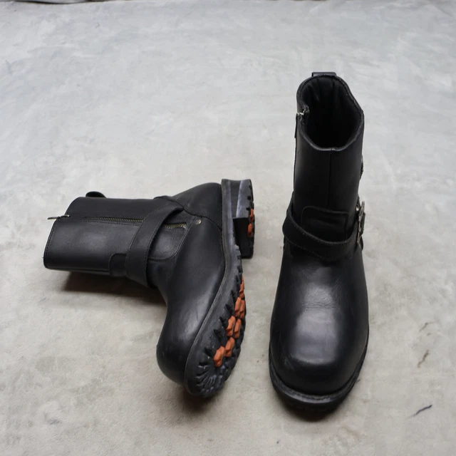 MILWAUKEE LEATHER MEN 12 Biker Boots Black Classic Engineer Moto Side ...