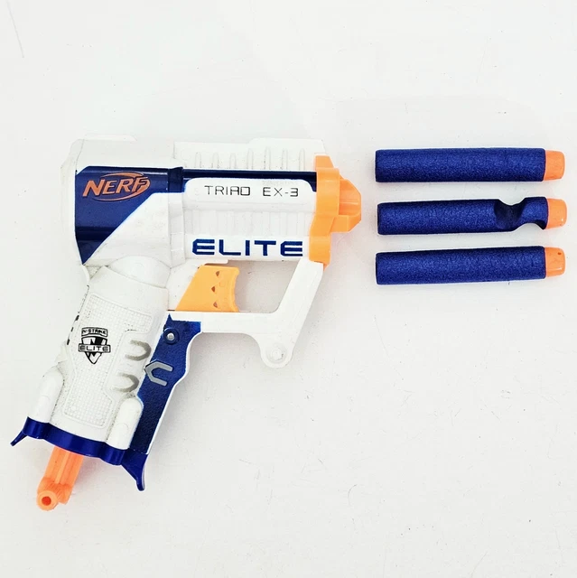HASBRO NERF N-STRIKE Elite 3-Dart Blaster TRIAD EX-3 Pistolet Waffe Gun ...