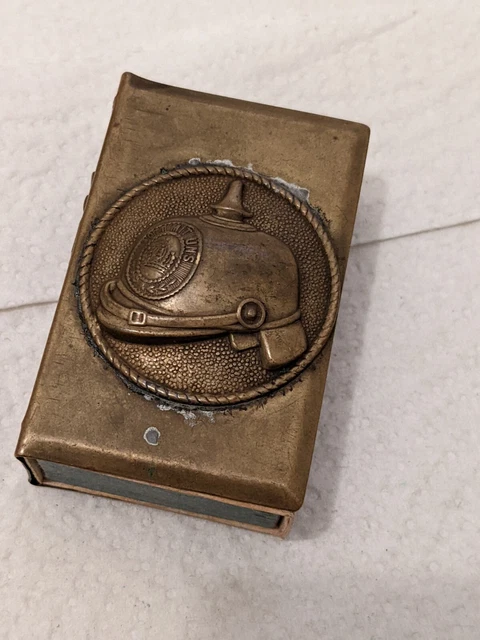 WW1 TRENCH ART Matchbox Holder Ww1 German Prussian Pickelhaube Helmet ...