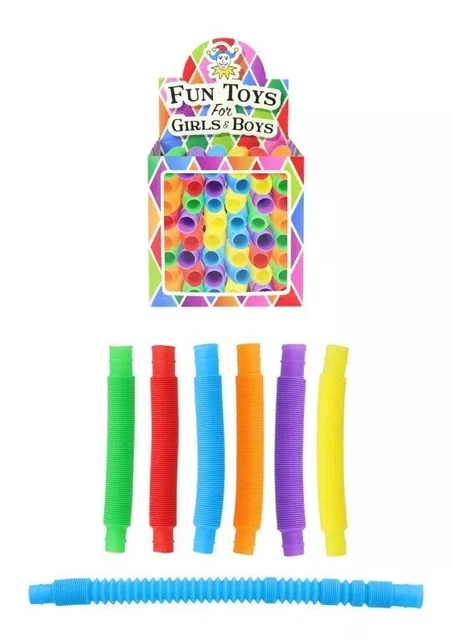 FIDGET POP TUBES Stretchy Fidget Stress Reliever Sensory Tubes Party ...