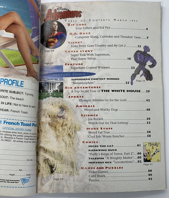 DISNEY ADVENTURES MAGAZINE, Superman, March 1994 Issue $10.00 - PicClick CA