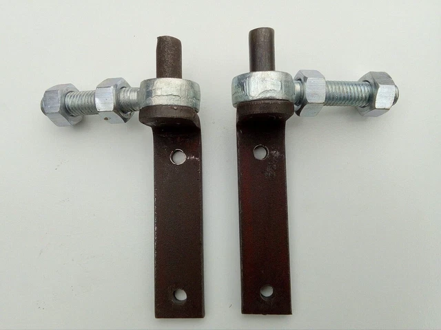 2NO M12 BARE Metal Wrought Iron Spigot Pin Gate Hinge And 2No 12Mm Eye ...