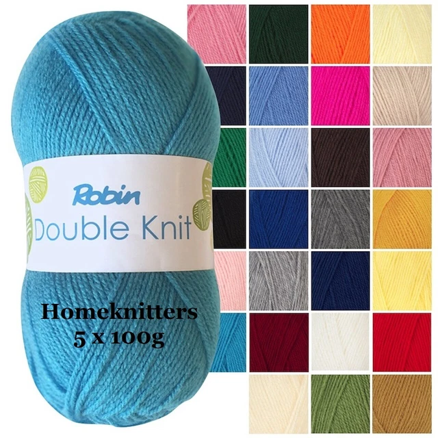 ROBIN 100G DK x 5 Balls All Shades Knitting Needlecraft Yarn Crochet ...